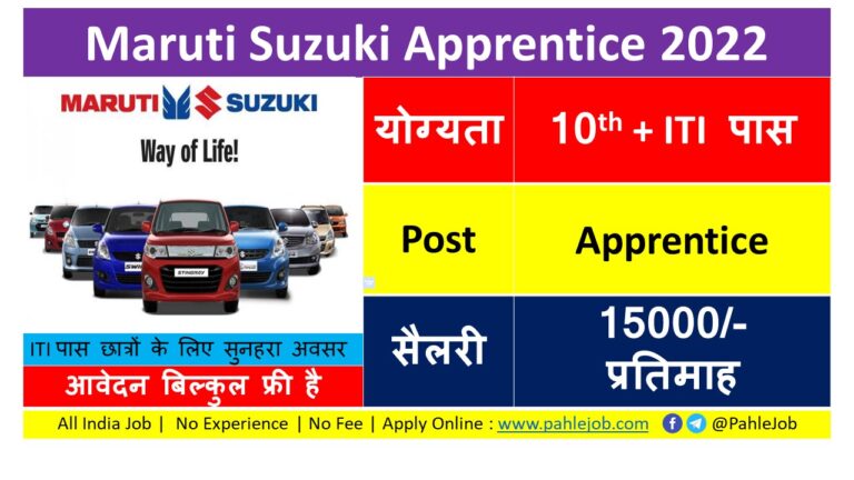Maruti Suzuki ITI Jobs | Apprentice Recruitment 2022